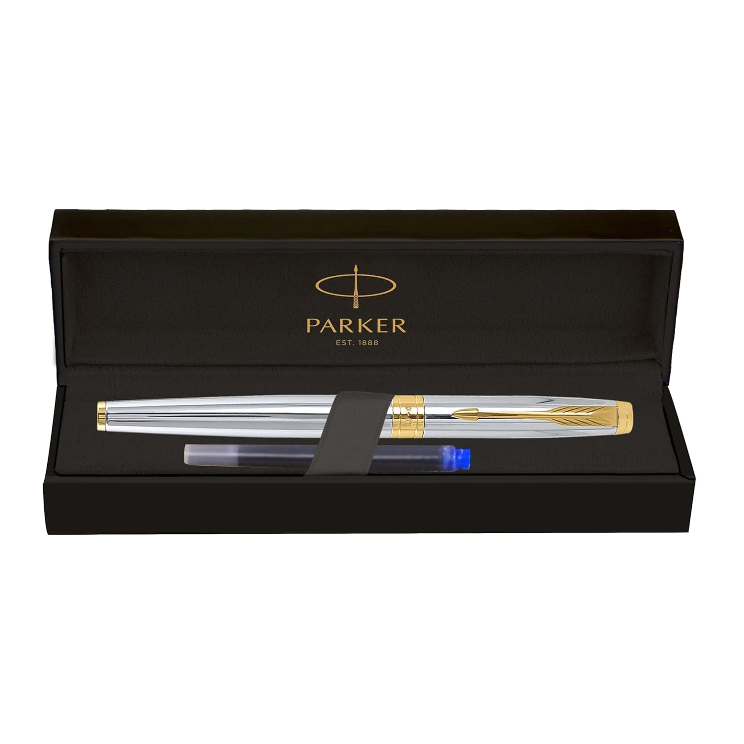 Parker Aster Shiny Chrome Gold Trim Fountain Pen - SignatureZ - Premier Collection of Luxury ...
